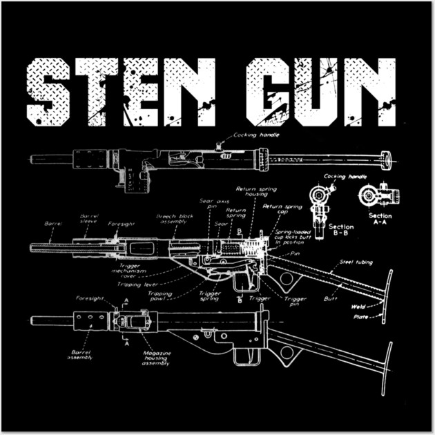 sten gun drawing