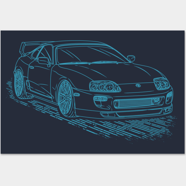 Toyota Supra MK4 Lineart Blueprint - Toyota Supra Mk4 - Posters and Art ...