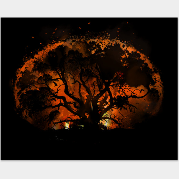 Burning Tree - Inferno Wildfire Smoke and Flames - Fire - Posters and ...
