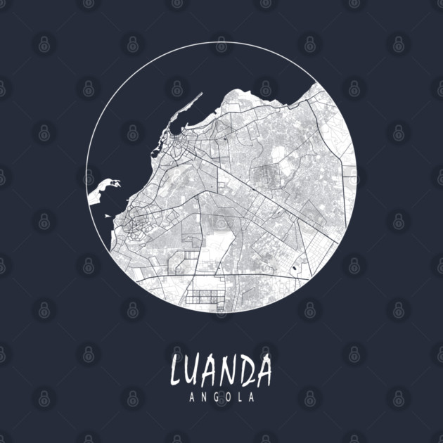 Luanda, Angola City Map - Full Moon - Luanda - T-Shirt | TeePublic