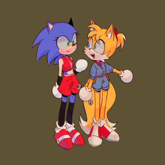 Sonic and Tails genderbend - Sonic - Shorts | TeePublic