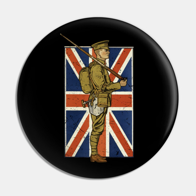 Vintage British Soldier - British Army - Pin | TeePublic