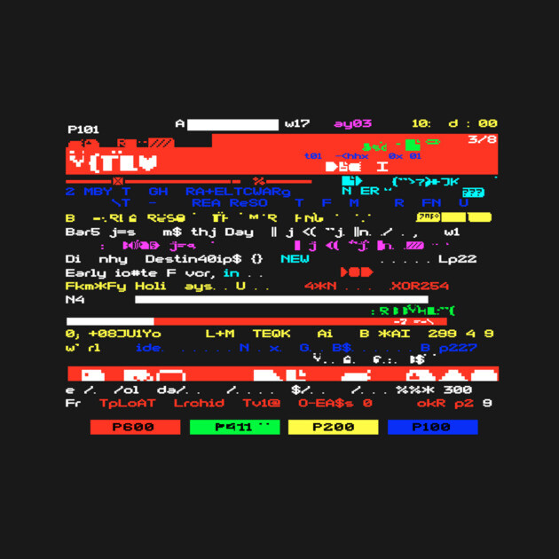 Retro Glitch Art 1980s Tv 8-bit Television Teletext Page - Glitch ...