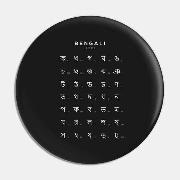 Bengali Alphabet Chart, Bengali Language Chart, Black - Bengali - Pin ...