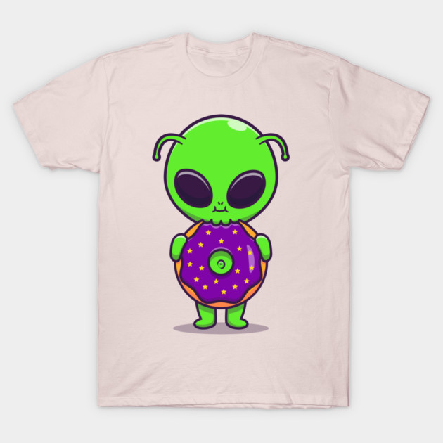 Cute Alien Eating Doughnut Cartoon - Cute Alien Eating Doughnut Cartoon ...
