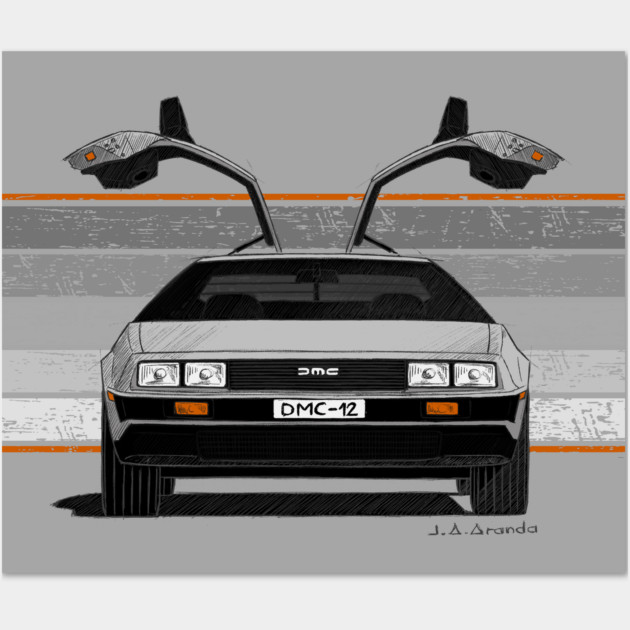 My drawing of the DeLorean DMC-12 in front view - Delorean - Posters ...