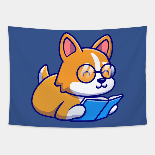 corgi reading