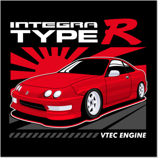 Acura Integra JDM Cars Red Candy - Integra Type R - Posters and Art ...
