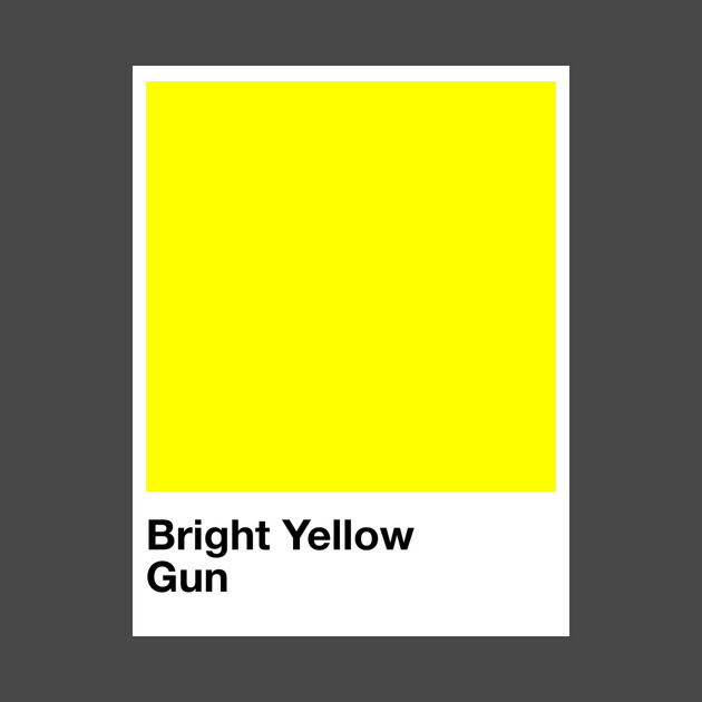 Pantone Bright Yellow Gun - Pantone - Pin | TeePublic