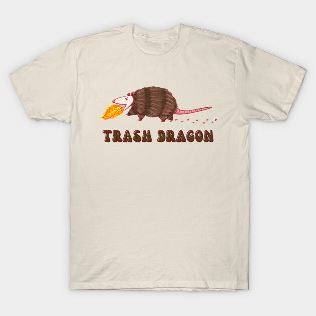 Opossum Trash Dragon Breathing Fire - Opossum Lovers - T-Shirt | TeePublic