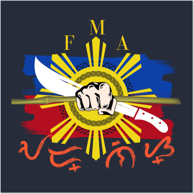 Filipino Martial Arts (FMA) Baybayin word Arnis - Philippines Flag ...