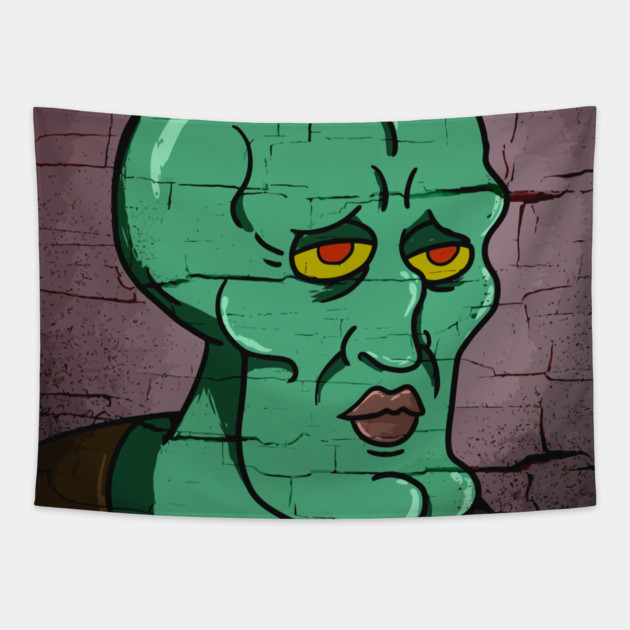 handsome squidward drawing