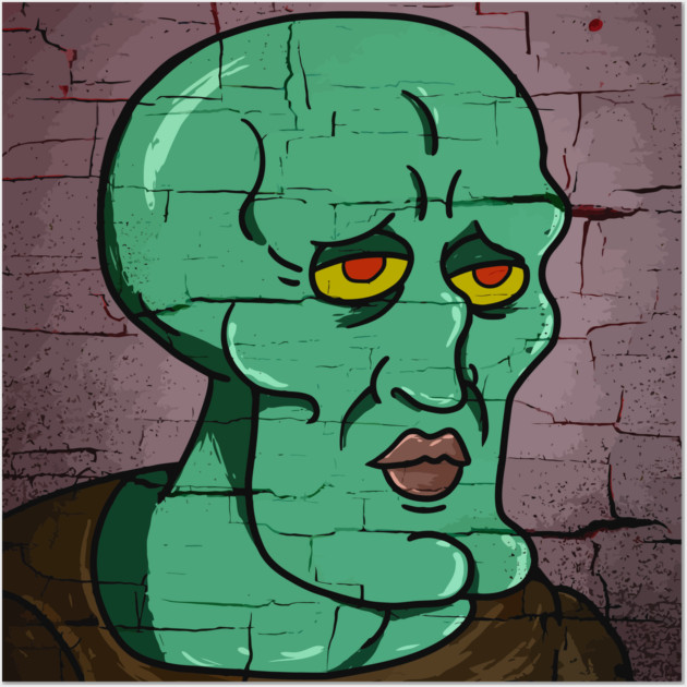 handsome squidward drawing