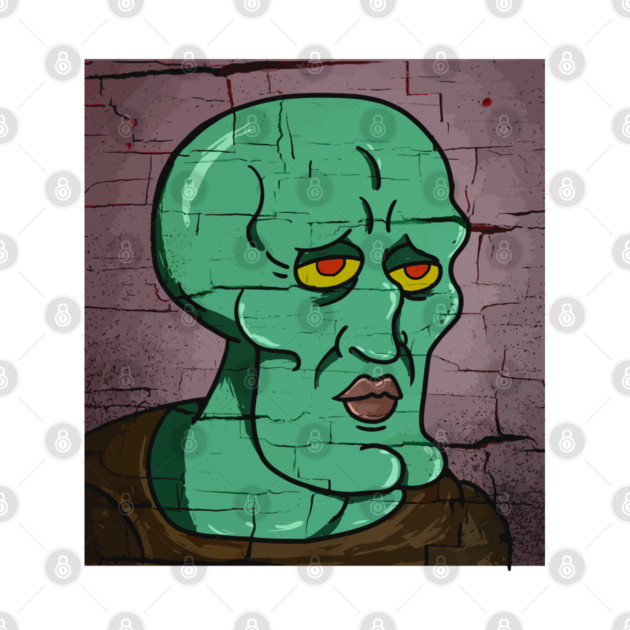 handsome squidward drawing