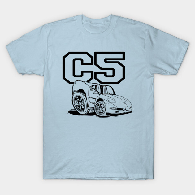 DigiRods Corvette C5 Black Outline Sketch Cartoon Car Series - C5 ...