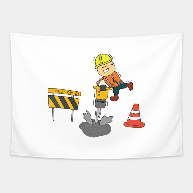 road construction workers drawing