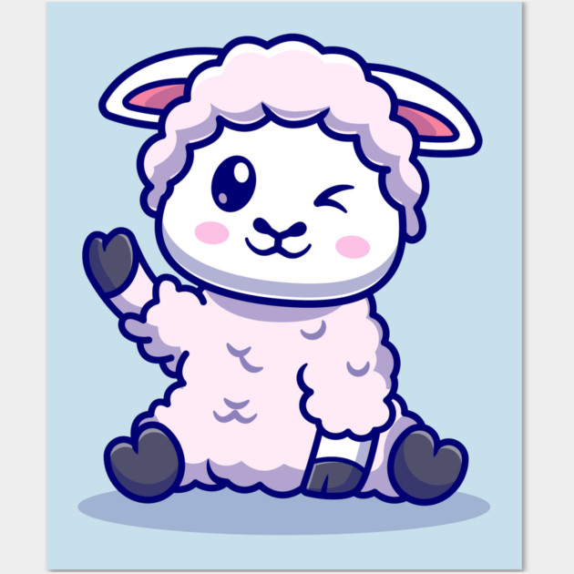 Cute Baby Sheep Waving Hand Cartoon - Cute Baby Sheep Waving Hand ...