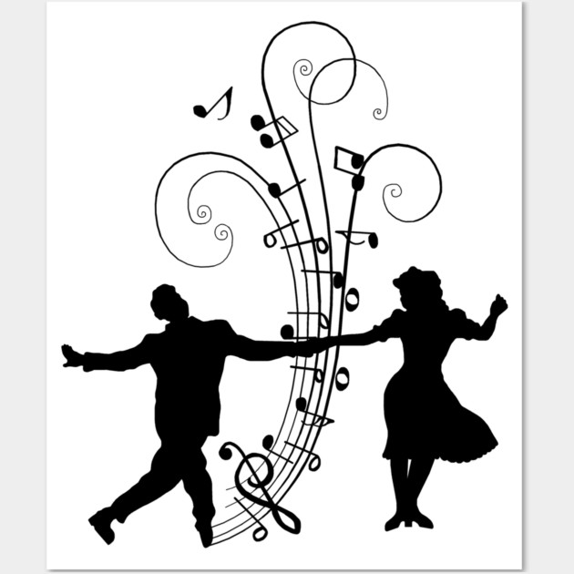 dancing silhouettes couple