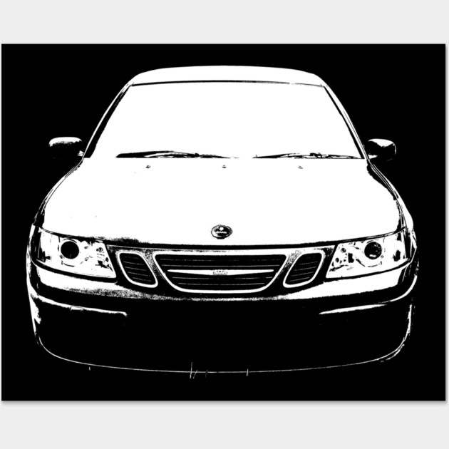 Saab 9-3 OG 1st generation classic car monoblock white - Saab - Posters ...