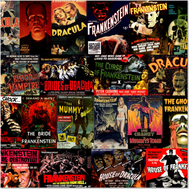 Classic Horror Movie Monster Collage - Horror Movie Collage - Posters ...