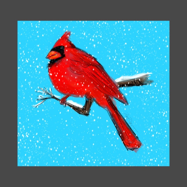 Red Cardinal - Red Cardinal Sticker - T-Shirt | TeePublic