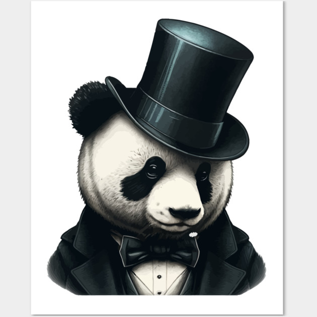 panda wearing hat