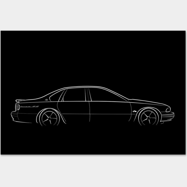 Chevy Impala SS - profile stencil, white - Impala Ss - Posters and Art ...