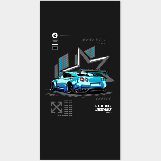 R35 GT-R godzilla jdm vector art - Nissan - Posters and Art Prints ...