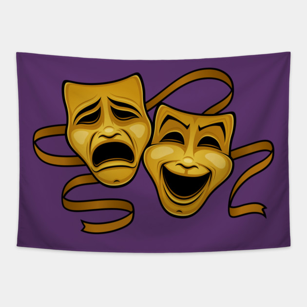 gold comedy mask