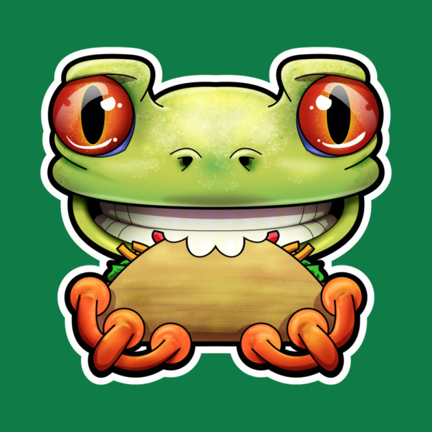 SNAX Frog eating taco - Cute - T-Shirt | TeePublic