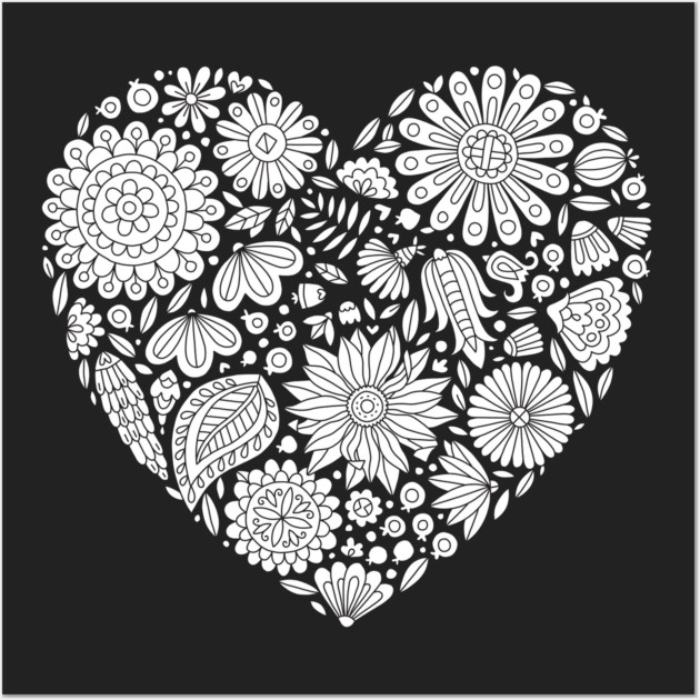 printable coloring pages hearts and flowers