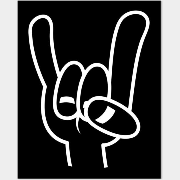 devil horns line drawing