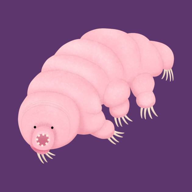 Cute pink tardigrade water bear cartoon - Tardigrade - T-Shirt | TeePublic