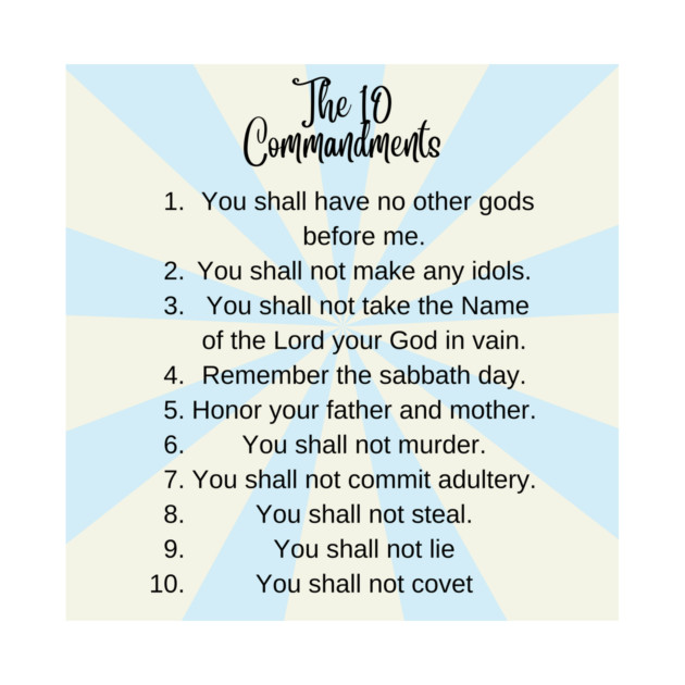 10 commandments list