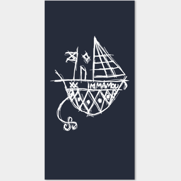 Dark and Gritty Agwe Vodoun Voodoo Veve Symbol - Agwe - Posters and Art ...