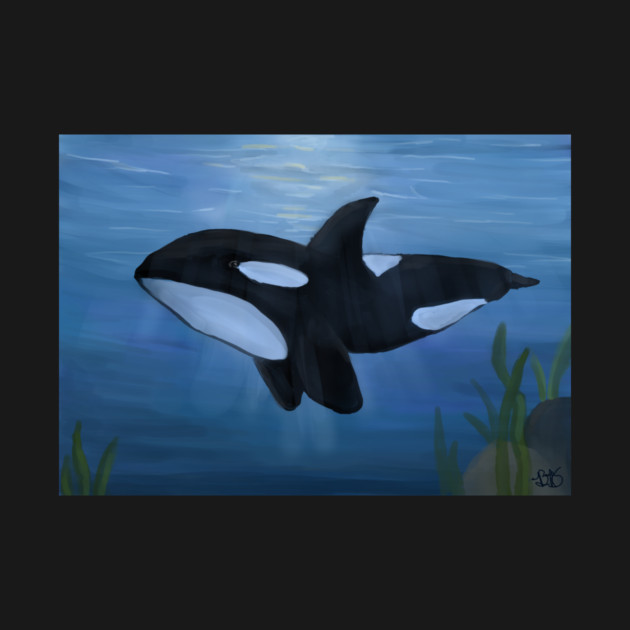 Underwater Orca - Digital Painting - Orca - T-Shirt | TeePublic