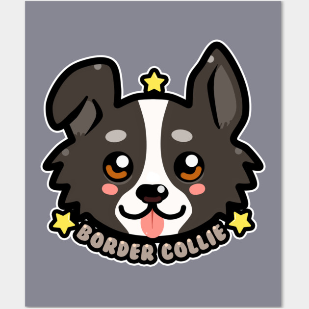 border collie drawing face