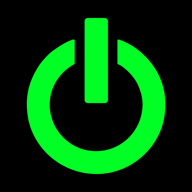 power button green screen