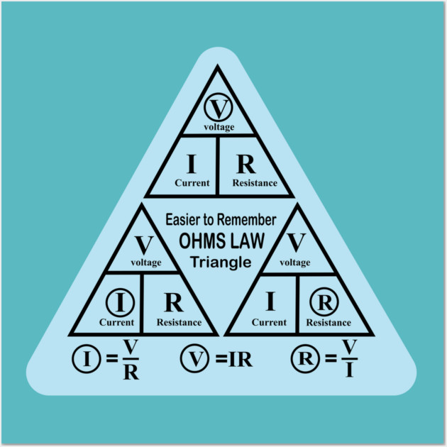 Electrical ohms Law Triangle formula Chart For Electrical Engineering ...