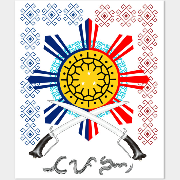 Philippine Sun / Philippine Swords (Ginunting) / Baybayin word Tapang ...