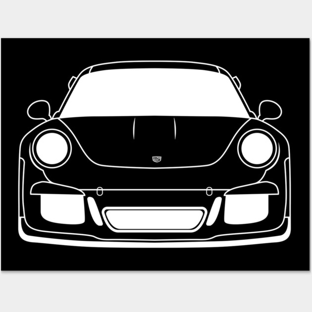 Porsche 911 GT3 RS White Outline - Car - Posters and Art Prints | TeePublic