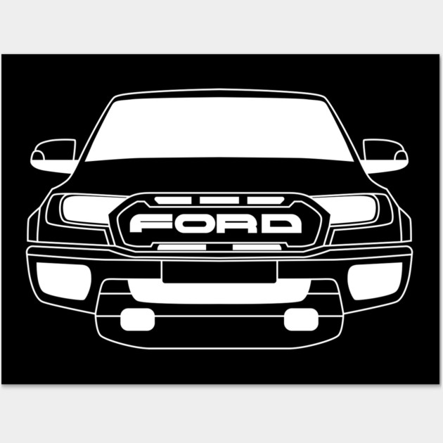 Ford Ranger Raptor White Outline - Car - Posters and Art Prints | TeePublic