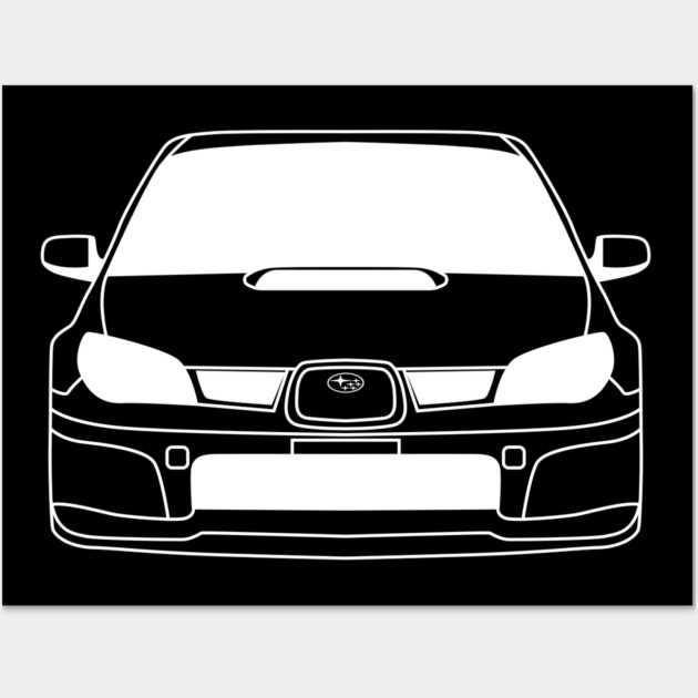 Subaru Impreza WRX STI White Outline - Car - Posters and Art Prints ...