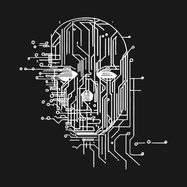 Retro Futuristic Sci-fi Microchip Portrait - Hacker - T-Shirt | TeePublic