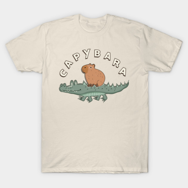Capybara riding a crocodile - Capybara - T-Shirt | TeePublic