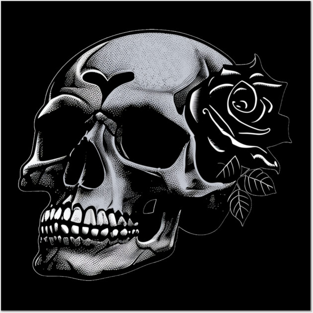 black roses and skulls