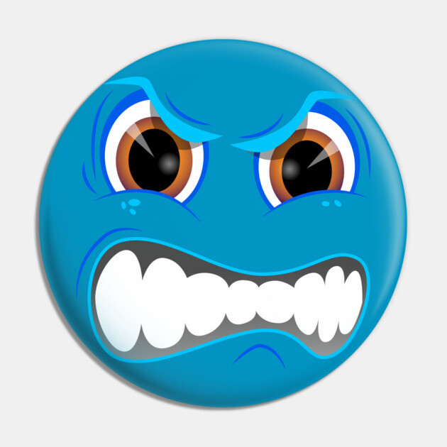 blue angry face