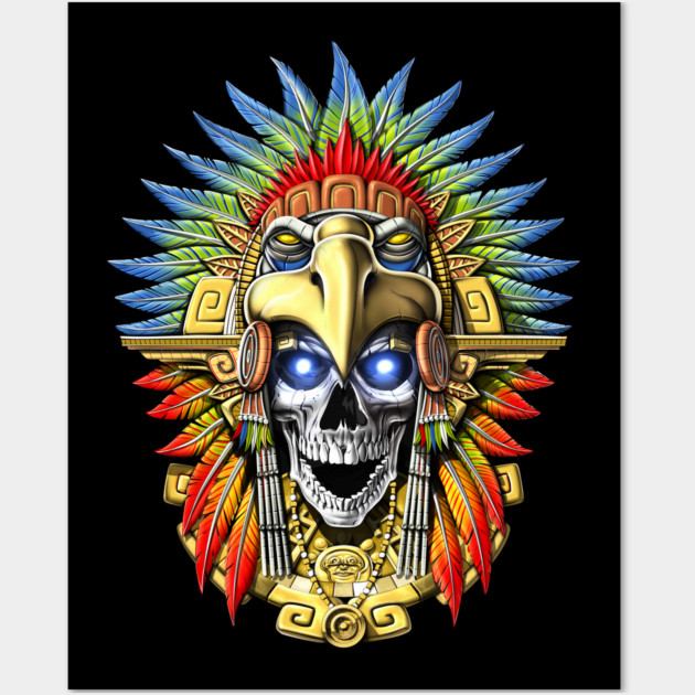 aztec eagle warrior skull