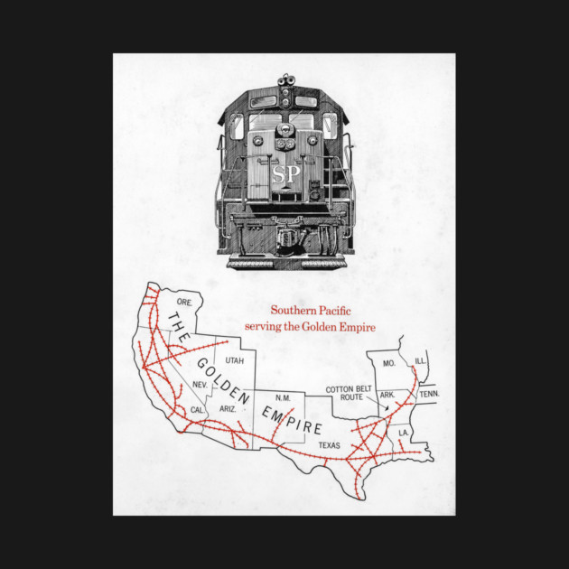 Southern Pacific Map - Southern Pacific - T-Shirt | TeePublic