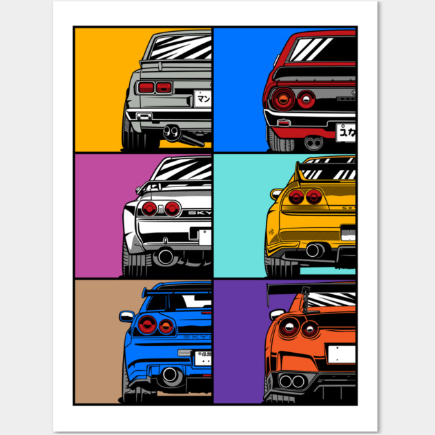 Skyline GTR generations - Nissan Gtr - Posters and Art Prints | TeePublic